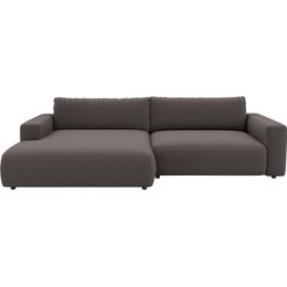 Ecksofa Musterring "LUCIA L-Form", grau (stone crona), B:296cm H:81cm T:190cm, Flachgewebe VALMONT (60% Baumwolle/40% Leinen);Leder PURO, pigmentiertes Leder;Microfaser CRONA (100% Polyester);Flachgewebe FLORIS (100% Polyester);Leder BAX, pigmentiertes Leder, Sofas, Ecksofa