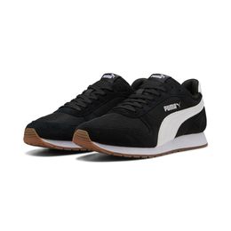 Sneaker Puma "ST MILER", Herren, Gr. 46, Puma schwarz, Puma wei&szlig;, gum, Textil, Schuhe Sneaker, mit Mesh und Wildleder-Overlays, mit EVA-Zwischensohle