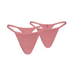 String Puma "Puma WOMEN MICROFIBER TANGA STRINGS", Damen, Gr. XL, dusty pink, Single Jersey, Obermaterial: 70% Polyamid, 30% Elasthan, k&ouml;rpernah, Unterhosen String, mit elastischem Bund, Logodruck hinten, Mid-Rise Design