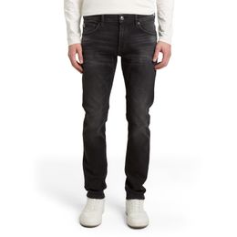 Slim-fit-Jeans Tom Tailor Denim "PIERS", Herren, Gr. 32, L&auml;nge 34, schwarz denim, Denim/Jeans, Obermaterial: 99% Baumwolle, 1% Elasthan. Futter: 65% Polyester, 35% Baumwolle, schmal lang, Jeans Slim-fit-Jeans, Slim fit mit etwas niedrigerer Leibh&ouml;he