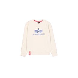 Sweater Alpha Industries "Basic Sweatshirt BL", Herren, Gr. M, wei&szlig; (vintage wei&szlig;), Obermaterial: 80% Baumwolle, 20% Polyester, regular fit, Sweatshirts Sweater