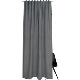 Sch&ouml;ner Wohnen Kollektion Vorhang "Solo" Gr. 2, grau, B:130cm H:300cm, Jacquard, Baumwolle, Polyester, SCH&Ouml;NER WOHNEN-KOLLEKTION, Gardinen, Vorhang, mit Lederapplikation