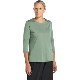 Funktionsshirt Jack Wolfskin "CROSSTRAIL 3/4 T W", Damen, Gr. S (36), gr&uuml;n (eucalyptus), Obermaterial: 100% Polyester, Shirts Funktionsshirt