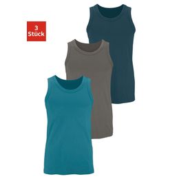 H.I.S. Tanktop H.I.S "Unterziehshirt, Unterhemd f&uuml;r Herren", Herren, Gr. 6/L, gr&uuml;n (dunkelpetrol, dunkelgrau, petrol), Single Jersey, Obermaterial: 100% Baumwolle, unifarben, Basic, k&ouml;rpernah normal, Rundhals, Tops Tanktop, unifarben, Rundhalsausschnitt, aus Baumwolle, Topseller