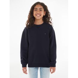 Sweatshirt Tommy Hilfiger "U TIMELESS SWEATSHIRT", Jungen, Gr. 80, blau (desert sky), Sweatware, Obermaterial: 68% Baumwolle, 32% Polyester, unifarben, Basic, Rundhals, B&uuml;ndchen, Sweatshirts Sweatshirt, Babys bis 2 Jahre, Logostickerei, Rundhals