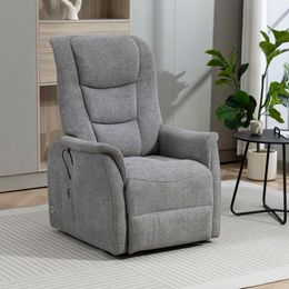 TV-Sessel Duo Collection "Parma 2", grau, B:77cm H:93cm T:90cm, 100% Polyester, Sessel, TV-Sessel, mit Akku, mobiles Sitzen