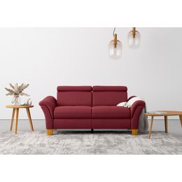 2,5-Sitzer Home Affaire "Lindgren", rot (bordeaux), B:185cm H:84cm T:93cm, 100% Polyester, Sofas, 2 5-Sitzer, wahlweise mit TV-Funktion, links oder beidseitig, Kopfteilverstellung