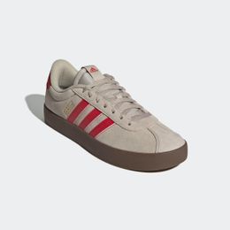 Sneaker adidas Sportswear "VL COURT 3.0", Herren, Gr. 38, wei&szlig; (wonder beige, better scarlet, core wei&szlig;), Leder, Synthetik, Schuhe Sneaker, inspiriert vom Design des adidas samba