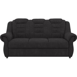 3-Sitzer Home Affaire "Boston", schwarz, B:196cm H:102cm T:101cm, 100% Polyester, Sofas, 3-Sitzer, Sofa mit hoher R&uuml;ckenlehne