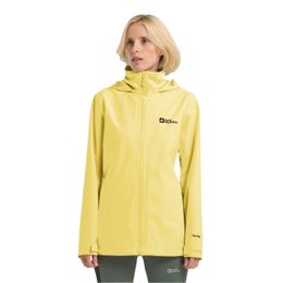 Outdoorjacke Jack Wolfskin "TRAILTIME 2L JKT W", Damen, Gr. M, lemon ice, Obermaterial: 100% Polyester, Jacken Outdoorjacke, Wasserabweisend, winddicht, atmungsaktiv, &Uuml;bergangsjacke