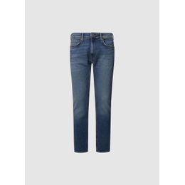 Tapered-fit-Jeans Pepe Jeans "TAPERED JEANS", Herren, Gr. 34, L&auml;nge 34, blau (medium, schwarz comfort stretch 0ia), Denim/Jeans, Obermaterial: 98% Baumwolle, 2% Elasthan, gerade, unten schmal lang, Jeans Tapered-fit-Jeans