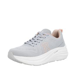 Plateausneaker RIEKER SPORT, Damen, Gr. 42, hellgrau, Textil, unifarben, Schuhe Plateausneaker, Freizeitschuh, Halbschuh, Schn&uuml;rer mit leichter Laufsohle