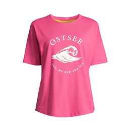 Salzhaut T-Shirt 'Fipsie Ostsee' Damen Gr&ouml;&szlig;e XXL hellpink / wei&szlig;