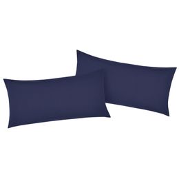 Kissenbez&uuml;ge OTTO HOME "Luisa", blau (marine), B:40cm L:80cm, Renforc&eacute;, Renforc&eacute;, Kissenbez&uuml;ge, Kissenbez&uuml;ge, aus 100% Baumwolle, mit Rei&szlig;verschluss, atmungsaktiv, uni