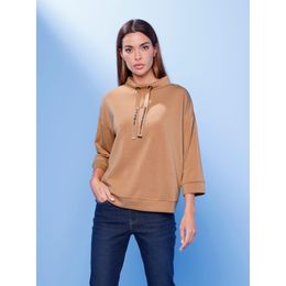 Sweatshirt Heine, Damen, Gr. 50, braun (camel), 50% Modal, 44% Polyester, 6% Elasthan, unifarben, Sweatshirts Sweatshirt