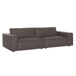 Big-Sofa Musterring "LUCIA", braun (fango puro), B:292cm H:81cm T:124cm, Flachgewebe FLORIS (100% Polyester);Flachgewebe VALMONT (60% Baumwolle/ 40% Leinen);Microfaser CRONA (100% Polyester), Sofas, Big-Sofa, in vielen Qualit&auml;ten und 4 unterschiedlichen N&auml;hten, 3-Sitzer