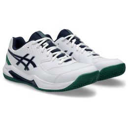 Tennisschuh asics "GEL-DEDICATE 8 CLAY", Herren, Gr. 42, wei&szlig; (wei&szlig;, midnight), Synthetik, Schuhe Tennisschuh, Sandplatzschuhe f&uuml;r Aschepl&auml;tze