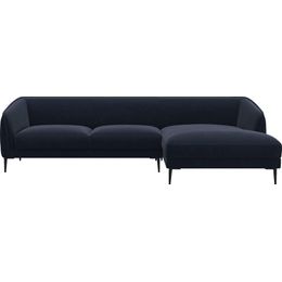 Ecksofa FLEXLUX "Belle Designsofa, L-Form, B/T 288/149 cm", blau (royal blau), B:288cm H:74cm T:149cm, 100% Polyester, Sofas, Ecksofa, Skandinavisches Design, In hochwertiger Verarbeitung