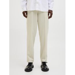 Jack & Jones Chinohose JACK & JONES "JPSTACE LEO CHINO NOOS", Herren, Gr. 32, L&auml;nge 36, gelb (moonbeam), Web, Obermaterial: 76% Polyester, 17% Viskose, 7% Elasthan, unifarben, regular fit normal, Hosen Chinohose