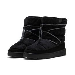 Winterboots Puma "SNOWBAE SUEDE WNS", Damen, Gr. 37, Puma schwarz, flat schwarz gray, Textil, unifarben, Schuhe Winterboots, mit Schn&uuml;rung, profiliertes Gummi-Laufsohle