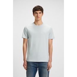 T-Shirt BOSS Orange "Tales", Herren, Gr. M, grau (light, pastel grau053), Web, Obermaterial: 100% Baumwolle, Basic normal, Rundhals, eng eingefasste Kante, Shirts T-Shirt, mit BOSS Stickerei auf der Brust