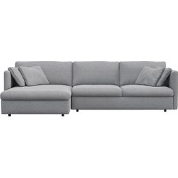 Ecksofa FLEXLUX "Lovane", grau (sophisto grau), B:290cm H:84cm T:182cm, 100% Polyester, Sofas, Ecksofa, Weich & anschmiegsam, gro&szlig;e Sitztiefe auf Kaltschaum, Dekokissen inkl.