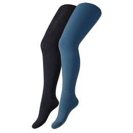 Strumpfhose Camano "ca-soft", M&auml;dchen, Gr. 122/128, gray blau, Obermaterial: 75% Baumwolle, 22% Polyamid, 3% Elasthan, unifarben, elastisch, Strumpfhosen Strumpfhose, mit elastischem Bund