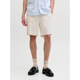 Jack & Jones Jogginghose JACK & JONES "JPSTJAIDEN BREEZE JOGGER SHORT", Herren, Gr. L, N-Gr, string detail:melange, Web, Obermaterial: 81% Baumwolle, 15% Leinen, 4% Elasthan, meliert, regular fit kniefrei, Hosen Jogginghose