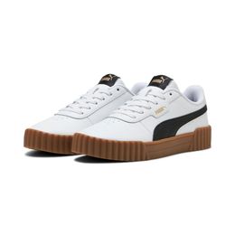 Sneaker Puma "CARINA 3.0", Damen, Gr. 38, schwarz-wei&szlig; (Puma wei&szlig;, Puma schwarz), Leder, unifarben, Schuhe Sneaker, im klassischen Tennis-Stil, mit Schn&uuml;rung, mit weichem Textilfutter