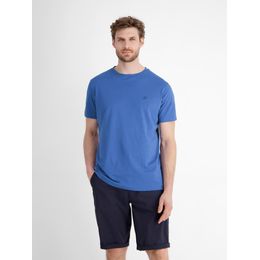 Kurzarmshirt Lerros, Herren, Gr. XL, blau (cobalt blau), Obermaterial: 100% Baumwolle, regular fit, Rundhals, Shirts Kurzarmshirt, mit Logostickerei auf der Brust