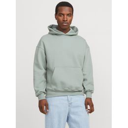Jack & Jones Kapuzensweatshirt JACK & JONES "JJEURBAN EDGE SWEAT HOOD NOOS", Herren, Gr. S, gr&uuml;n (iceberg gr&uuml;n), angeraute Sweatware, Obermaterial: 70% Baumwolle, 30% Polyester, unifarben, relaxed fit taillenbedeckt, ohne Ausschnitt, Rippb&uuml;ndchen, Sweatshirts Kapuzensweatshirt, mit K&auml;ngurutasche