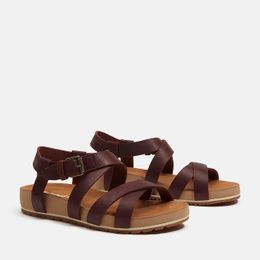 Sandale Timberland "MALIBU WAVES BACKSTRAP SANDAL", Damen, Gr. 42, bur f grain, Leder, Schuhe Sandale, aus Leder