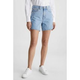 Shorts Calvin Klein Jeans "HI RISE A-LINE SHORT COASTAL LIG", Damen, Gr. 33, N-Gr, coastal light, Obermaterial: 100% Baumwolle, unifarben, A-Linie, Hosen Shorts
