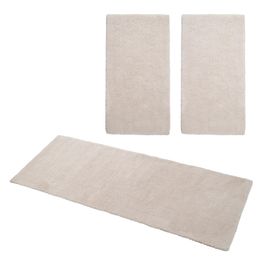 Hochflor-Bettumrandung OTTO HOME "Microfaser Teppich Magong, besonders weich, sehr feiner Flor" Gr. 14, beige (creme), H:25mm, Obermaterial: 100% Polyester, Bettumrandungen, Hochflor-Bettumrandung, uni, einfarbiger Bettvorleger, L&auml;ufer-Set, Schlafzimmer, Kinderzimmer