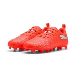 Fu&szlig;ballschuh Puma "FUTURE 9 PLAY FG/AG JR", Kinder, Gr. 33, glowing rot, Puma wei&szlig;, Puma schwarz, Puma silber, Synthetik, Schuhe Fu&szlig;ballschuh, f&uuml;r Rasenpl&auml;tze, mit Schn&uuml;rung, innen aus Textil
