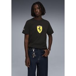 T-Shirt Puma "FERRARI COLORED SHIELD TEE", Herren, Gr. S, Puma schwarz, Jersey, Obermaterial: 100% Baumwolle, unifarben, regular fit normal, Rundhals, Shirts T-Shirt, Regular Fit, Kurzarm, f&uuml;r Motorsport-Fans, Rundhalsausschnitt
