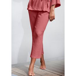 Culotte s.Oliver, Damen, Gr. 32, N-Gr, rot (rostrot), Obermaterial: 100% Baumwolle, unifarben, weit 7/8-L&auml;nge, Hosen Culotte, aus gewebtem Musselinstoff