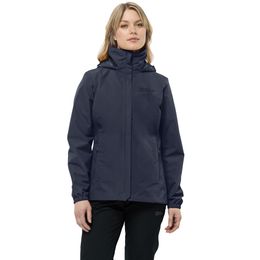Regenjacke Jack Wolfskin "STORMY POINT 2L JKT W", Damen, Gr. XL, blau (night blau), Obermaterial: 100% Polyester. Netzfutter: 100% Polyester, unifarben, klassisch h&uuml;ftlang, hoch geschlossener Ausschnitt, B&uuml;ndchen, Jacken Regenjacke, Wasserdicht, winddicht, &Uuml;bergangsjacke