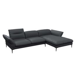 Ecksofa FLEXLUX "Salino, Funktionssofa mit Recamiere, Relaxsofa, Ecksofa", schwarz (deep schwarz), B:307cm H:88cm T:182cm, Sofas, Ecksofa, Sofa mit Arm- und Kopfteil-Verstellungen, Kaltschaum & Stahl-Wellen