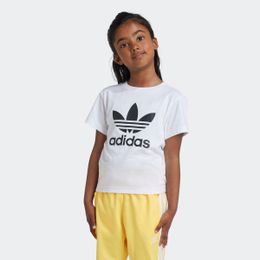 T-Shirt adidas originals "ADICOLOR TREFOIL KIDS", Jungen, Gr. 128, wei&szlig;, Obermaterial: 100% Baumwolle, Rundhals, Shirts T-Shirt, f&uuml;r Kinder, mit Rundhalsausschnitt, ohne Verschluss