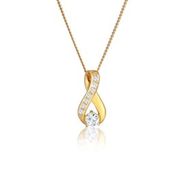 Silberkette Elli Premium "Halskette Infinity Symbol Topas 585 Gelbgold" Gr. 45, gold, Halsketten, Damen, mit Stein, Gelbgold 585, Silberkette