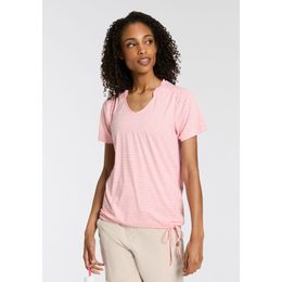 T-Shirt Killtec "WMN TSHRT F", Damen, Gr. 54, pink (sunset pink), Obermaterial: 90% Polyester, 10% Elasthan, Rundhals, Shirts T-Shirt, feuchtigkeitstransportierendes Funktionsmaterial, schnell trocknend