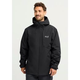 Funktionsjacke Jack Wolfskin "FLEXTRAIL 2L JKT M", Herren, Gr. XXXL (60), schwarz, Obermaterial: 100% Polyester. Futter: 100% Polyester, normal, Jacken Funktionsjacke, Wasserdicht, atmungsaktiv, &Uuml;bergangsjacke