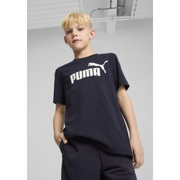 T-Shirt Puma "ESS NO. 1 LOGO TEE B", Jungen, Gr. 164, blau (new navy), Jersey, Obermaterial: 100% Baumwolle, unifarben, regular fit normal, Rundhals, Shirts T-Shirt, Regular Fit, Kurzarm, f&uuml;r Jugendliche, Rundhalsausschnitt