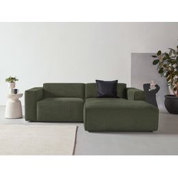 Ecksofa Home Affaire "Noord mit Kedernaht, Breite 234 cm, L-Form", gr&uuml;n (khaki), B:234cm H:71cm T:161cm, 100% PES, Sofas, Ecksofa, Cord, Struktur, Webstoff, mit Wellenunterfederung, Massivholzrahmen