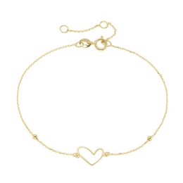 Armband Luigi Merano "Armband Herz Mittelteil, Gold 585", gold, Armb&auml;nder, Damen, Gelbgold 585, Armband