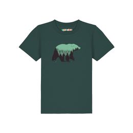 Watabout.kids T-Shirt 'Waldb&auml;r' Jungen Gr&ouml;&szlig;e 146 smaragd / dunkelgr&uuml;n / schwarz