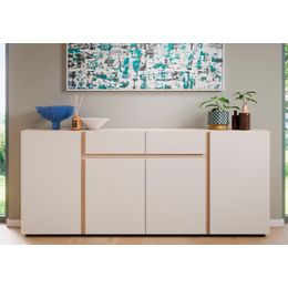 Sideboard Home Affaire "TAVERA", lindberg eiche, cashmir, B:200,7cm H:86cm T:39,6cm, Holzwerkstoff, Sideboards, Sideboard, Sideboard Breite 201 cm, modern, grifflos, viel Stauraum