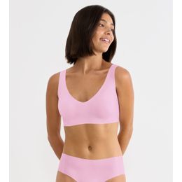 Bralette Sloggi "ZERO Feel 2.0 Bralette", Damen, Gr. XL, N-Gr, rosa (floral pink), Single Jersey, Obermaterial: 76% Polyamid, 24% Elasthan, BHs Bralette, nahtlos und unsichtbar