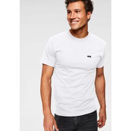 T-Shirt Vans "LEFT CHEST LOGO TEE", Herren, Gr. XXL, wei&szlig;, Single Jersey, Obermaterial: 100% Baumwolle, unifarben, Basic h&uuml;ftlang, Rundhals, Shirts T-Shirt